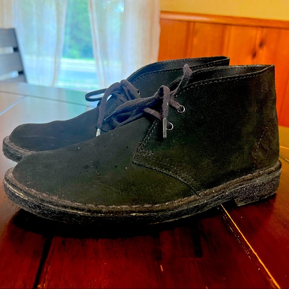 Clarks | Shoes | Clarks Black Suede Leather Chukka Boots | Poshmark